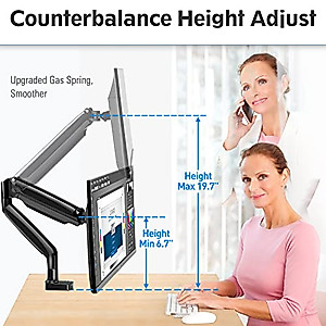 MOUNTUP Quad Monitor Stand, 4 Monitor Desk Mount for 13 to 32 inch Computer Screens + Ultrawide Single Monitor Arm for Max 35 Inch Screen