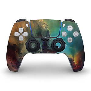 Head Case Designs Officially Licensed Cosmo18 Lagoon Nebula Art Mix Vinyl Faceplate Sticker Gaming Skin Decal Compatible With Sony PlayStation 5 PS5 Digital Edition Console and DualSense Controller