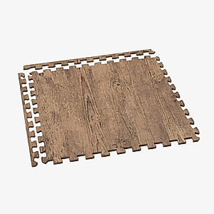 We Sell Mats Forest Floor Farmhouse Collection 3/8 Inch Thick Printed Wood Grain Mats, 24 in x 24 in, Barnwood Brown