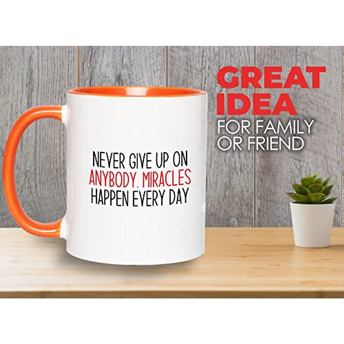 Bubble Hugs Nurse 2Tone Orange Mug 11oz - Never give up - Labor Clinical Certified Nursing Assistant Surgical Emergency Oncology Practitioner