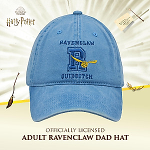Harry Potter Dad Hat, Quidditch Women's Adjustable Cotton Baseball Cap with Curved Brim, Ravenclaw, One Size