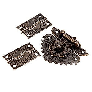 GAFENO Latch Lock Antique Bronze Furniture Hardware Box Latch Hasp Toggle Buckle Decorative Cabinet Hinges for Jewelry Wooden Box