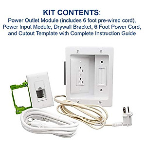 C2G/ Cables To Go 16314 Wiremold In-Wall TV Power Kit