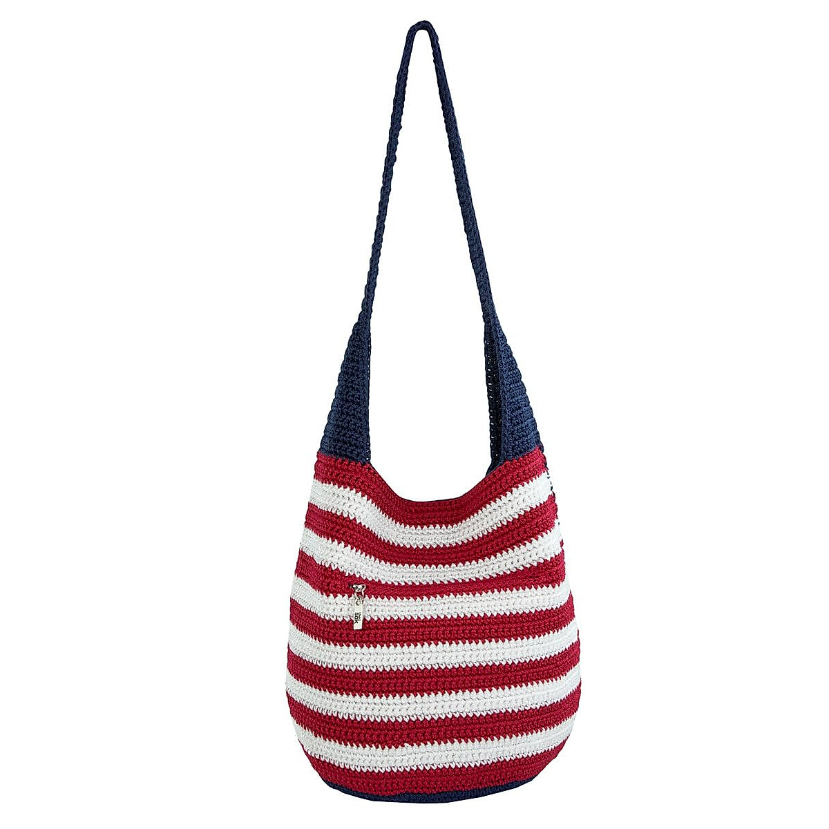 The Sak 120 Hobo Bag in Crochet - Large Women's Purse & Shoulder Bag for Everyday Travel - Durable Handbag With Back Zipper Pocket and Magnetic Snap Closure - Americana