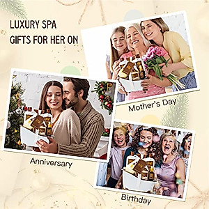 Spa Gift Baskets for Women, Coconut Vanilla Bath and Body Gift Set for Women with Essential Oil with Shower Gel, Bubble Bath, Body Lotion, Bath Bomb, Jojoba Oil, Birthday & Christmas Bubble Gifts for Women Mom Girlfriend.