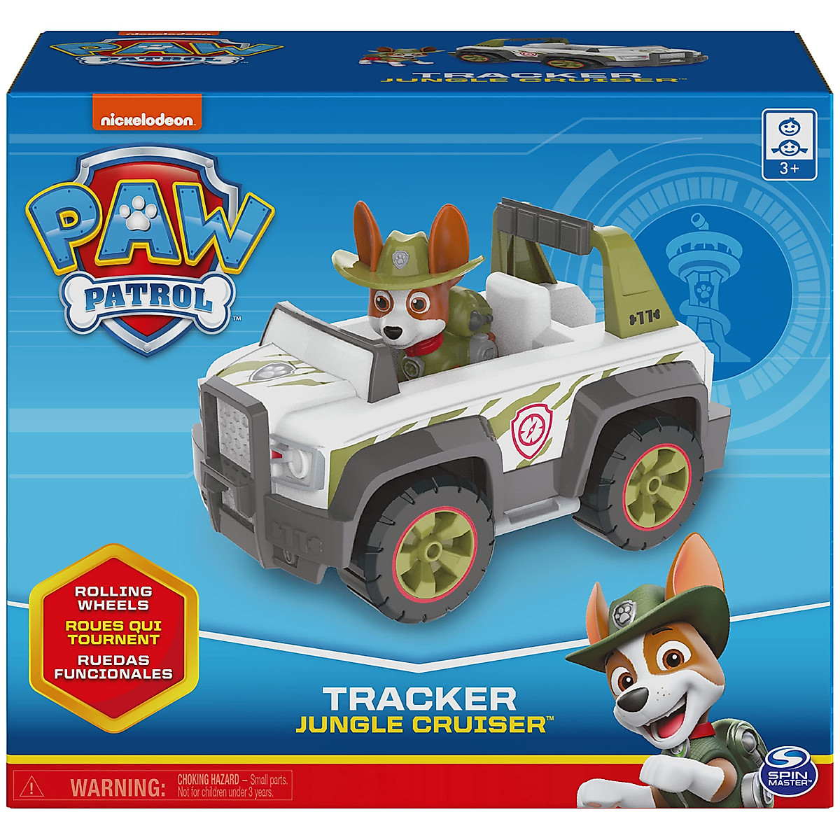 Paw Patrol, Tracker’s Jungle Cruiser Vehicle with Collectible Figure, for Kids Aged 3 and up