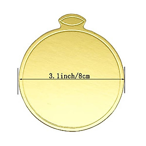 100pcs Mini Cake Boards, 3.1" Mini Round Cardboard, Mousse Cupcake Base for Cake Dessert, Golden