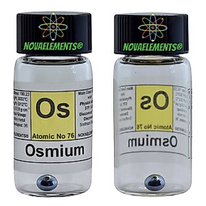 Osmium Metal Element 76 Sample Os, Pure 0.5 Grams 99,99% Inside Labeled Glass Vial