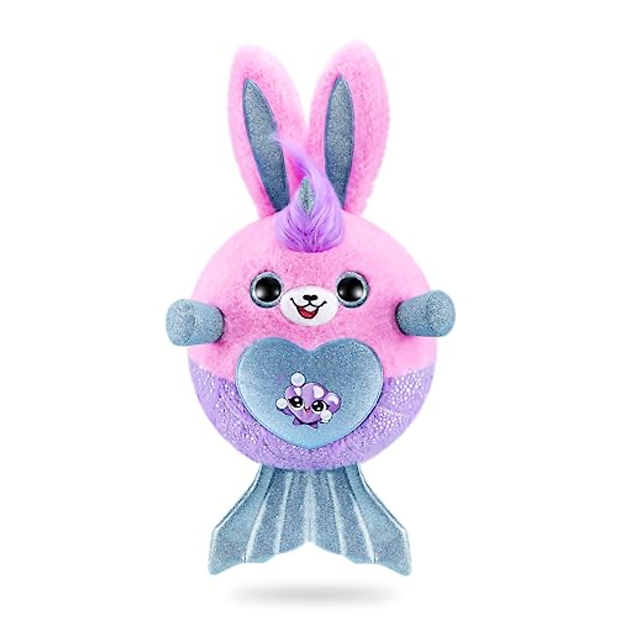 Rainbocorns Mermaidcorn (Bunny) by ZURU, Collectible Plush, Mermaid Surprises, Cuddle Plush Stuffed Animal, Surprise Egg, Stickers, Magic Sands & Bubble Mixture, for Girls 3+ Up