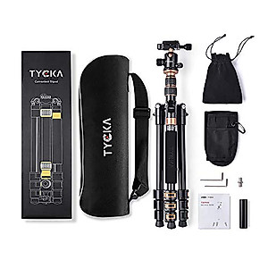 TYCKA 56” Camera Tripod, Lightweight Aluminum Travel Tripod Professional Compact Tripod Monopod for DSLR Camera With 360 Degree Ball Head, Quick Release Plate, Carry Bag