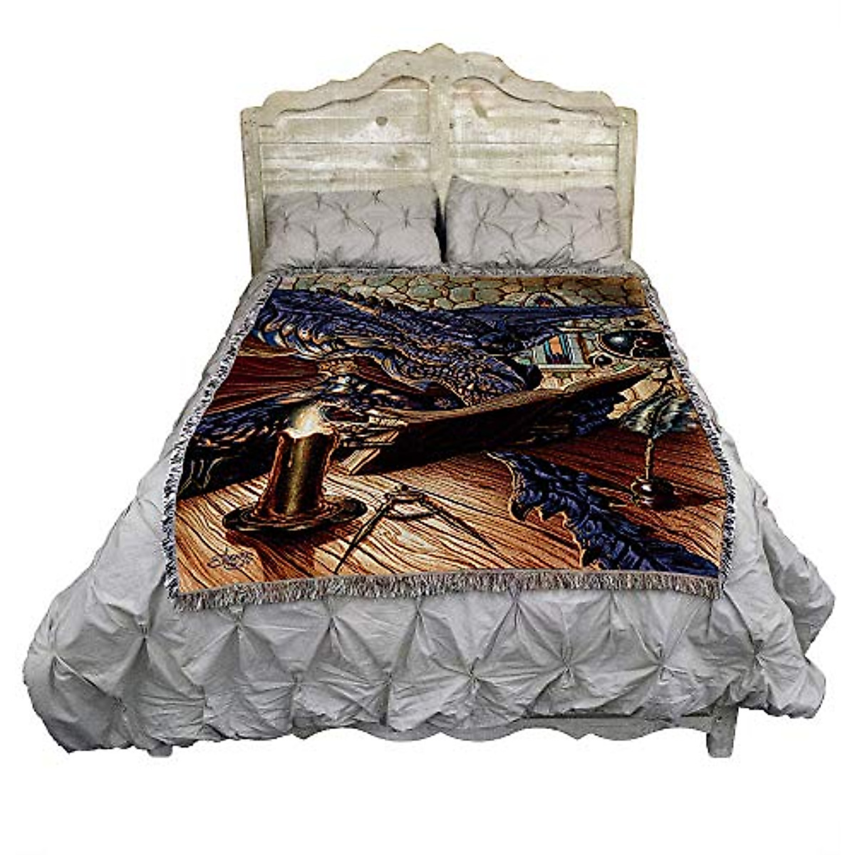 Pure Country Weavers A Good Book Dragon Blanket by Ed Beard Jr - Gift Fantasy Tapestry Throw Woven from Cotton - Made in The USA (72x54)