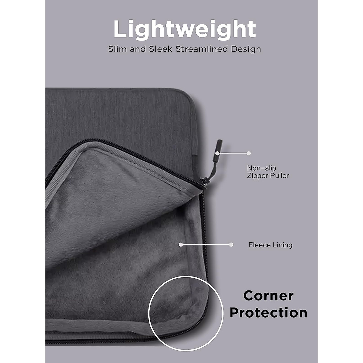 Lenovo Urban Laptop Sleeve 15.6 Inch for Laptop/ Notebook/Tablet Compatible with MacBook Air/Pro Water Resistant - Charcoal Grey