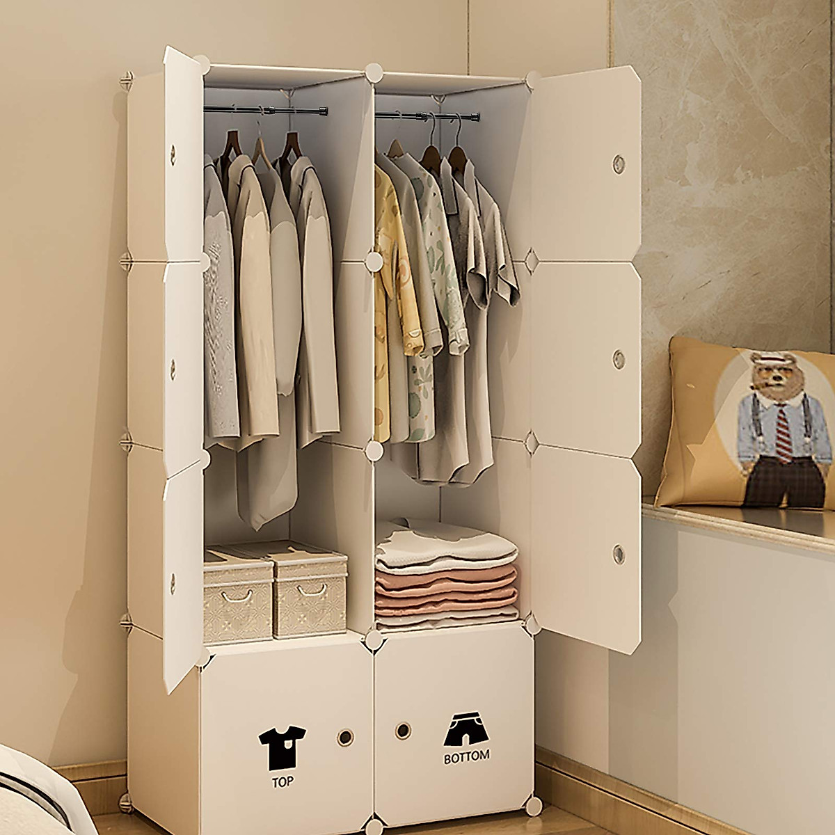 6Pcs Small Tension Rod, Goowin Tension Rod, No Drilling Rustproof Spring Adjustable Mini Tension Curtain Rod for Closet, Cupboard, Wardrobe, Bookshelf, Black (7-11 inch)