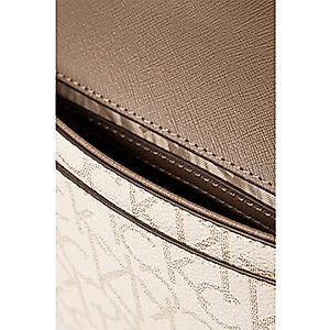 Calvin Klein Monogram Flap Crossbody Vanilla/Khaki/Modern Taupe One Size