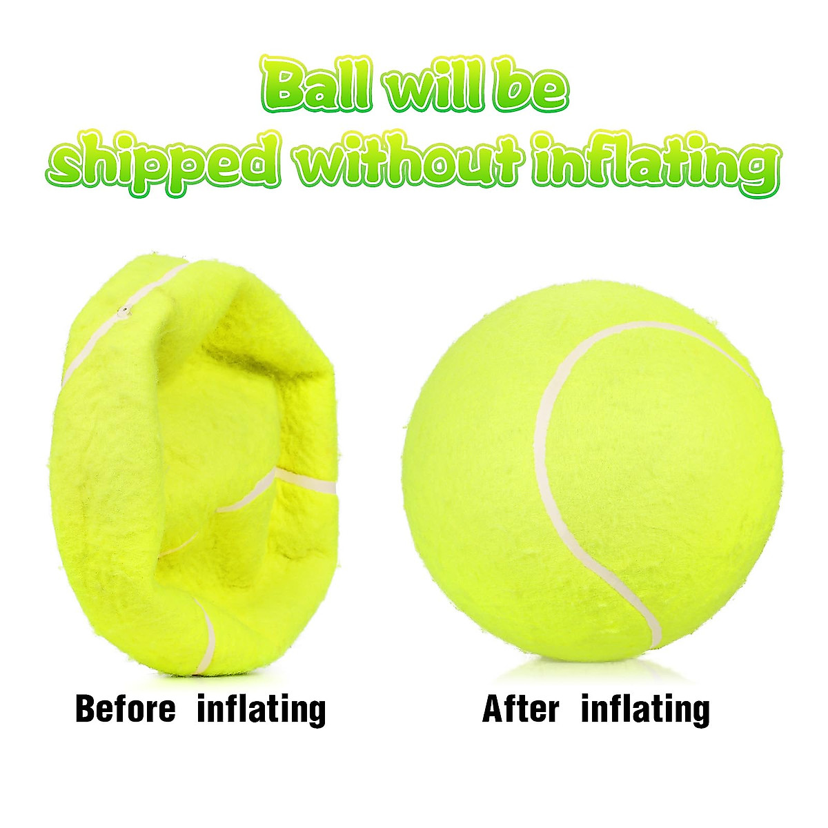 Lixada 9.5" Oversize Giant Tennis Ball for Children Adult Pet Fun (Shipped Deflated)