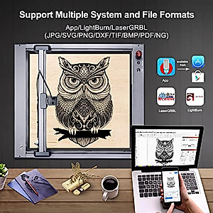 ORTUR Laser Master 3 Laser Engraver, 10W Higher Accuracy Laser Cutter, 20000mm/min Engraving Speed and App Control Laser Engraver for Wood and Metal, 15.75"x15.75" (The top-of-The-Range Version)