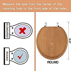 SUFISEAT Wooden Toilet Seat Round for Winter, Wood Toilet Seat for American Standard Size Toilet Seats, Easy to Install