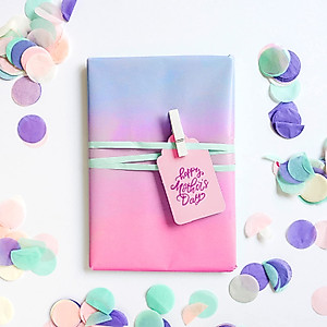 HolyMaji 50 Sheets Pink Purple Blue Gradient Tissue Paper Bulk 20 x 14 Pastel Rainbow Tissue Paper Sheets for Christmas Birthday Baby Showers Wedding Thanksgiving Gift Wrapping DIY Crafts Arts