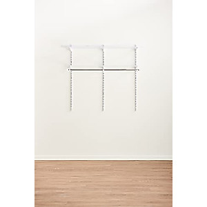 Rubbermaid Configurations Classic Closet Kit, White, 3-6 Ft., Wire Shelving Kit with Expandable Shelving and Telescoping Rods, Custom Closet Organization System, Easy Installation