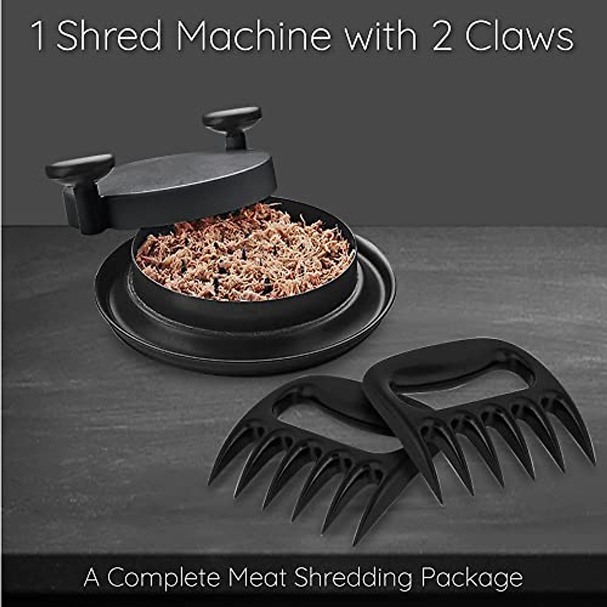 3 PCS Chicken Shredder,Shredder Pro Bowl with Meat Claws,Meat Shredder Tool with Handles,Heat Resistant Bear Claws for Shredding Meat,Meat Shredder,Chicken Tool,Non-Skid Chicken Shredder,black