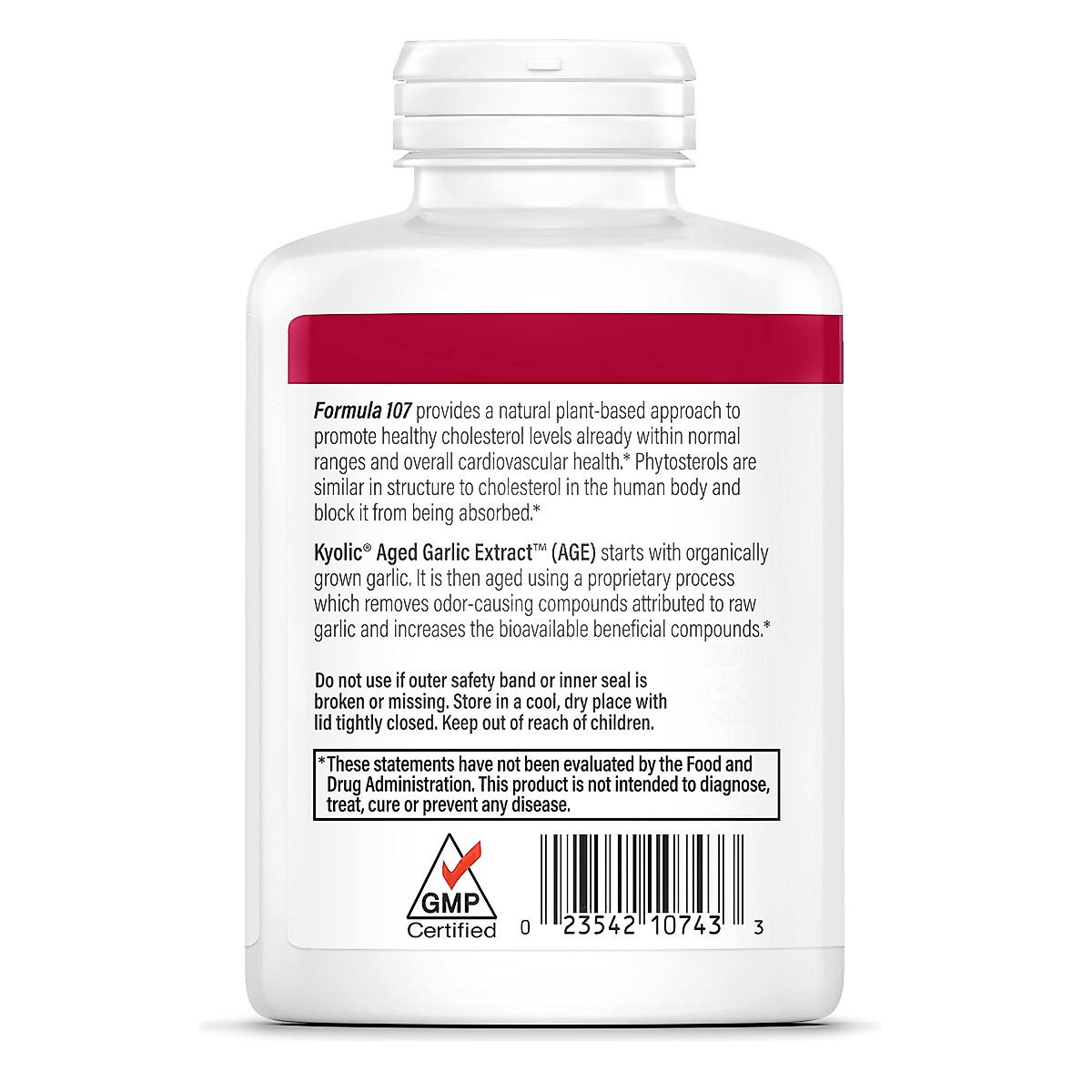 Kyolic Aged Garlic Extract Formula 107, Phytosterols for Cholesterol Support, 240 Capsules (Packaging May Vary)