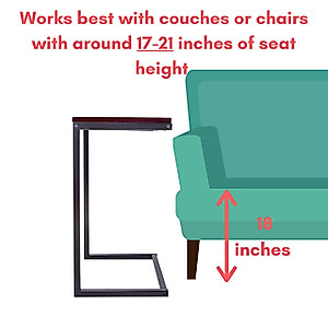 Sofia + Sam Sofa Table TV Tray with Tablet and Phone Slots - Work from Home - Laptop Stand for Couch Bed - Metal Legs - Console Lapdesk - Breakfast Eating Food - Coloring Computer Crafts - Lap Desk