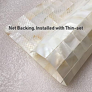 Art3d White Seamless Mother of Pearl Tile Shell Mosaic for Bathroom/Kitchen Backsplashes (10 Sheets)