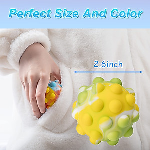 Telinkin Stress It Pop Ball Fidget Toys for Girls and Boys Gifts, Squishy Stress Balls for Adults & Kids, Push Popit Squeeze Ball Fidgets Toy with Anxiety Relief for ADHD Children & Adult Pack of 3