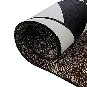 qwqqaq 3D Bottomless Hole Area Rug,Optical Illusion Velvet Printed Carpets,Black White Hole Floor Rug for Living Room Playroom A 140x200cm(55x79inch)