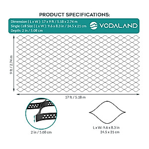 Vodaland - 2" GeoCell - 100% Permeable for Walking Paths, Patios and Erosion Control, Size 9 ft x 17 ft