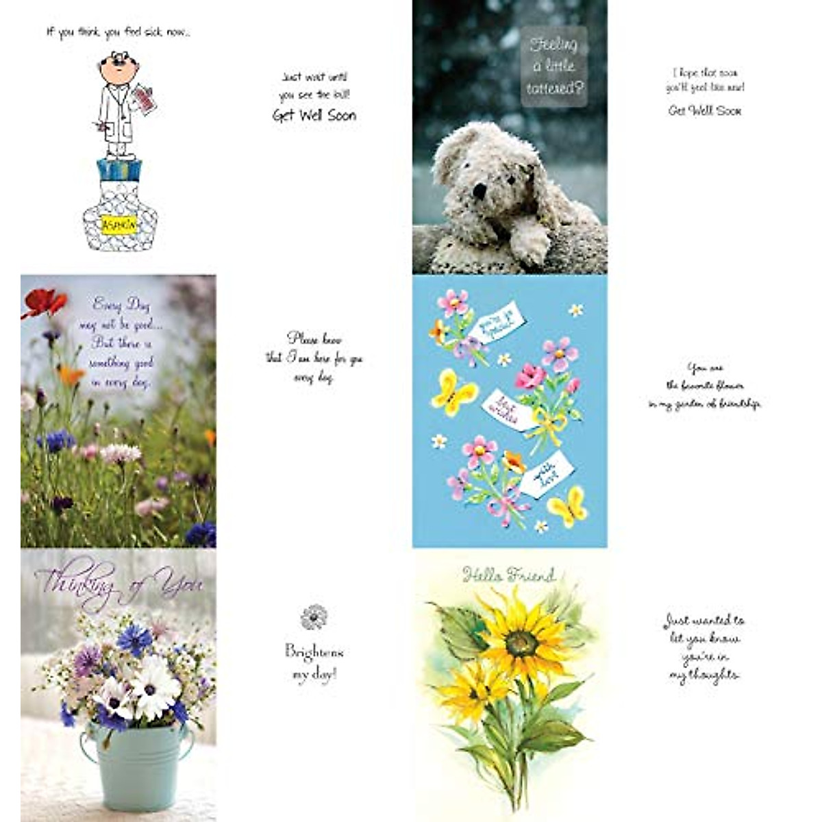 Variety Boxed Greeting Card Assortment by Fravessi | 36 Card Pack + 36 White Envelopes (4x6) | Humorous