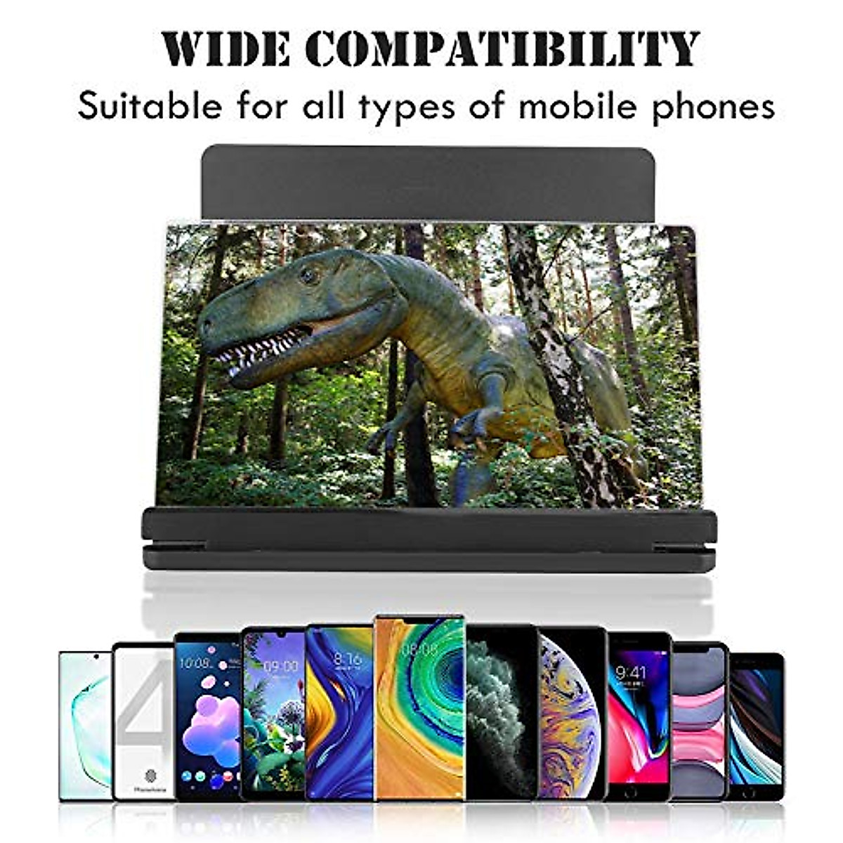 EBTOOLS Phone Screen Magnifier, 12In HD Video Amplifier Cell Phone Stand, Suitable for Indoor, Camping, Travel