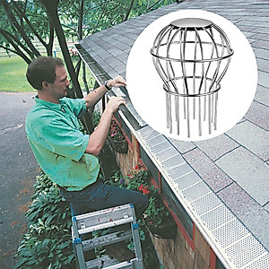 11Pcs Gutter Guard Downspout Leaf Filter Set, Aulufft 3 Inch 304 Stainless Steel Seeds Debris Down Pipe Gutter Balloon Guard Filter Strainer Gutter Protector Cleaner