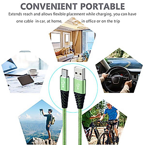 High Speed Micro USB Cable 5 Pack 10FT Android Cell Phone Charger Cables Nylon Braided Fast Charging Short Cord Compatible with Samsung S7 J7 LG HTC Motorola Kindle BlackBerry Nexus Xbox PS4 Blue