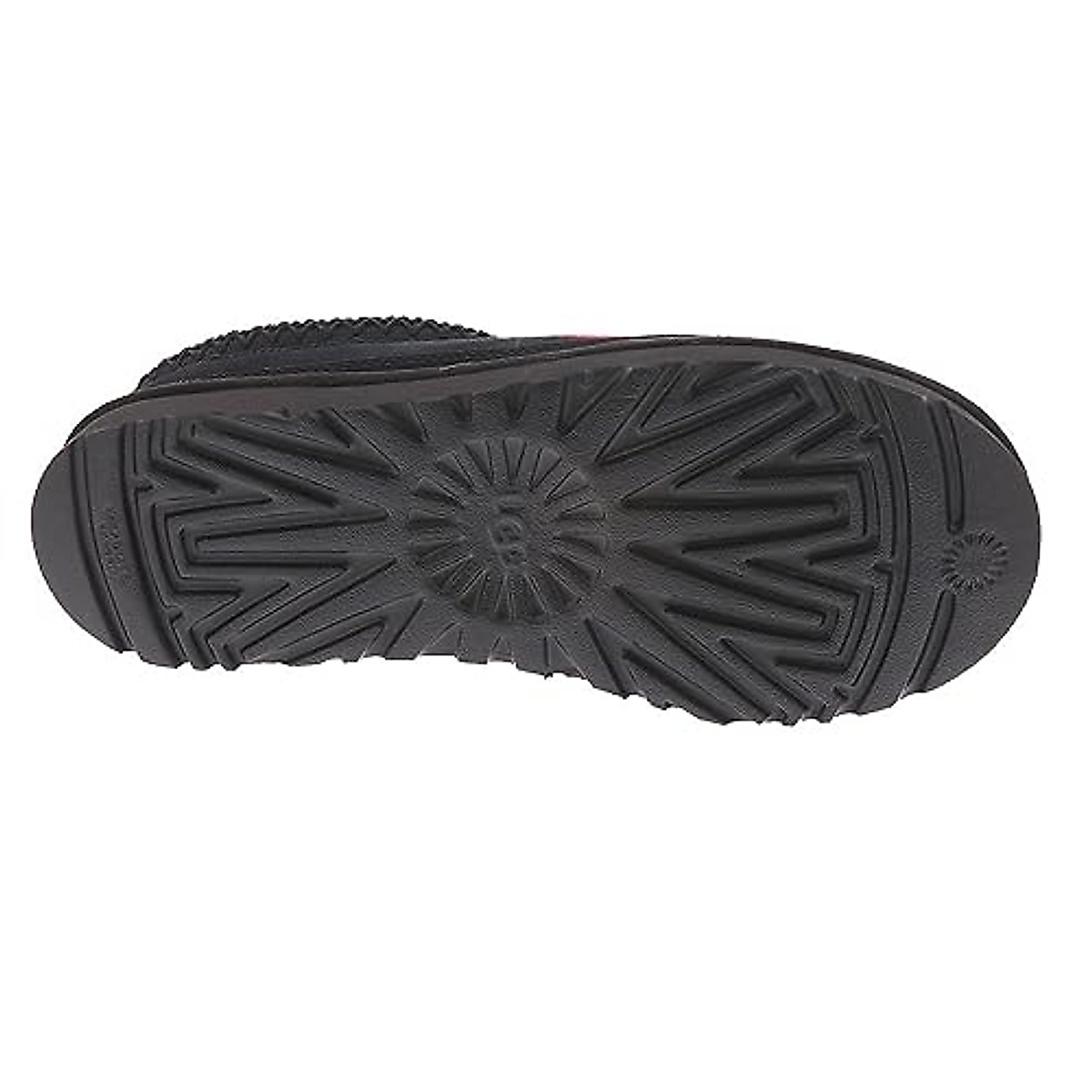 UGG Men's Tasman Logo Slipper, Black / Samba Red, 10