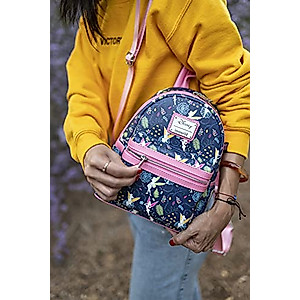 Loungefly Women's Disney Pink Tinkerbell Glow in the Dark Allover Print Backpack