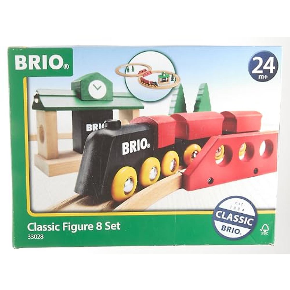 BRIO World - 33028 Classic Figure 8 Set - 22 Piece Wooden Toy Train Set with Accessories and Tracks | Enhances Creativity | Compatible Toys | FSC-Certified Wood | Perfect for Kids Age 2+
