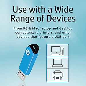 HP 16GB v150w USB 2.0 Flash Drive 10-Pack, Blue