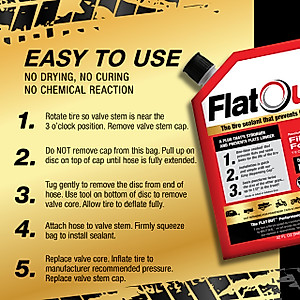 FlatOut Off Road Tire Sealant, Multi-Purpose Formula, Prevents Flat Tires, Fix a Flat Tire, Seals Leaks, Conatins Kevlar, 32 Ounce Bag, 1-Pack