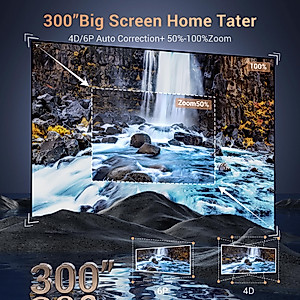 HAPPRUN 4K Projector, [Auto Focus/Keystone] Android TV Projector with WiFi and Bluetooth, Netflix/YouTube/Prime Video Officially-Licensed, Native 1080P 800ANSI Movie Projector Dolby Audio Home Theater