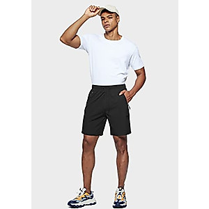 Viodia Men's Hiking Cargo Shorts Stretch Quick Dry Lightweight Workout Shorts for Men Casual Fishing Athletic Shorts with Pockets Black