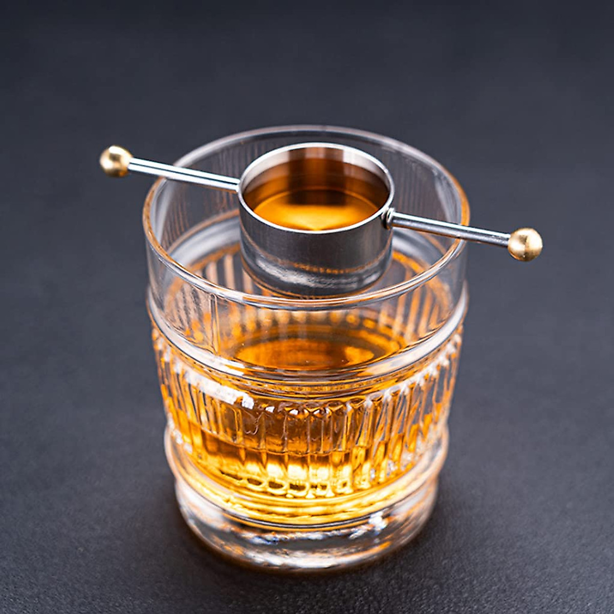 Stainless Steel Bar Jigger with Handle Measuring Tool for Whiskey Cocktail Tequila Liquor Barware 2 pcs (Silver)