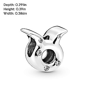 Pandora Sparkling Taurus Zodiac Charm - Compatible Moments Bracelets - Jewelry for Women - Gift for Women in Your Life - Made with Sterling Silver & Cubic Zirconia