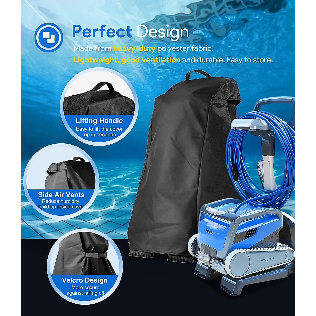 Replacement for Dolphin 9991795-R1 Robotic Pool Cleaner Classic Caddy Cover for All Dolphin Cleaner, Waterproof