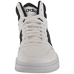 adidas Adult Hoops 3.0 Mid White/Legend Ink/Vivid Red 9