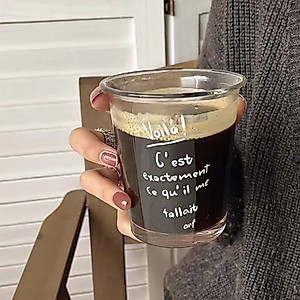 GIVSSES Coffee Cup - 11 oz Cute Beer Cups - Coffee Mug - Clear Iced Coffee Cup - Beer Cup - Iced Coffee Glass Cups - Coffee Bar Accessories