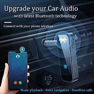Bluetooth Transmitter Receiver Wireless Adapter: 3.5mm Aux Jack Stereo Audio Input Output - for TV Car Headphone Speakers iPhone PC