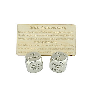20 Year Anniversary Metal Date Night Dice - Create a Unique 20th Anniversary Date Night