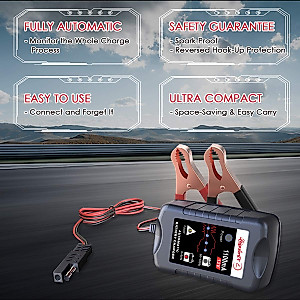 [2-Pack] LEICESTERCN 12V Battery Trickle Charger Maintainer Portable Smart Float Charger for Car Motorcycle Lawn Mower SLA AGM Gel Cell Wet Lead Acid Batteries