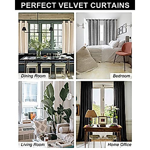 SNITIE Pink 96in Long Velvet Curtains with Grommet, Super Soft Thermal Insulated Noise Reducing Thick Light Filtering Velvet Drapes for Living Room and Bedroom, Set of 2 Panels, 52 x 96 Inch Long